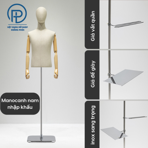 Manocanh vest nam bán thân cao cấp